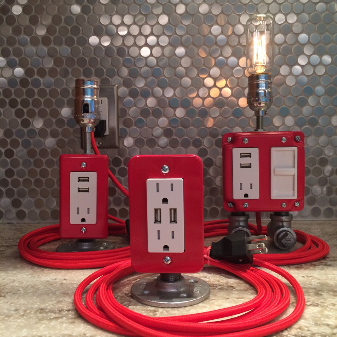 Red USB Power Charging Station - Etsy