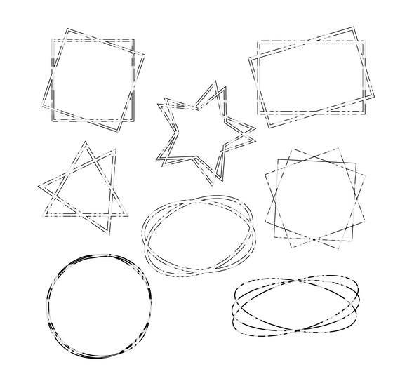 Set of 8 Shape Frames Outline Circle Square Rectangle Triangle - Etsy