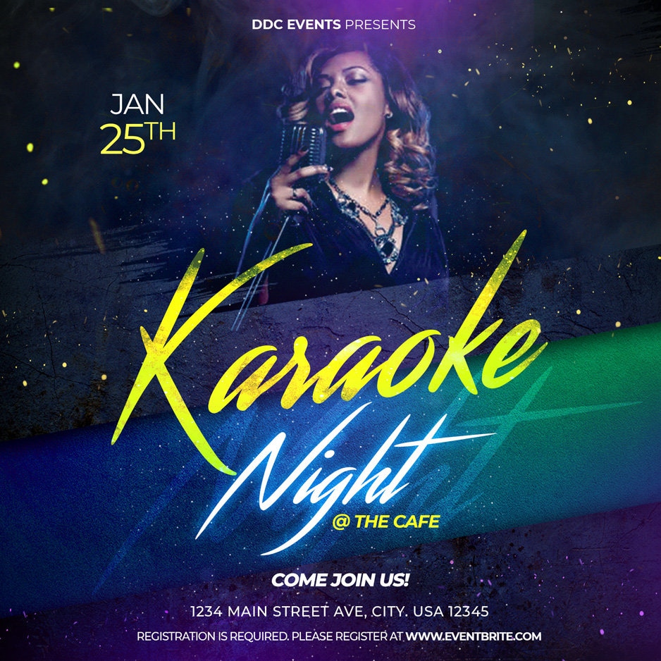 Karaoke Night Flyer Template - Etsy