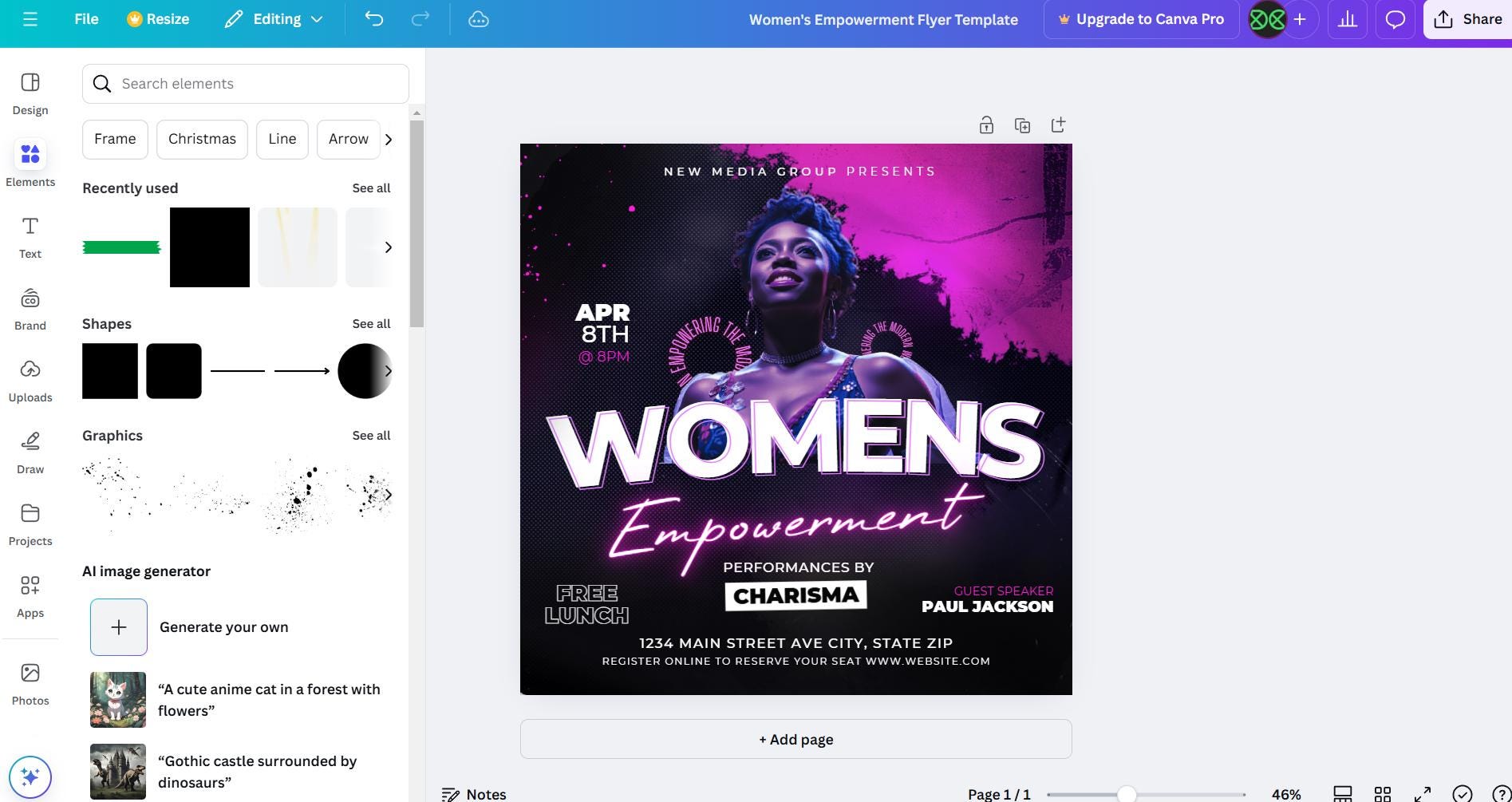 Women's Empowerment Flyer Template - Etsy