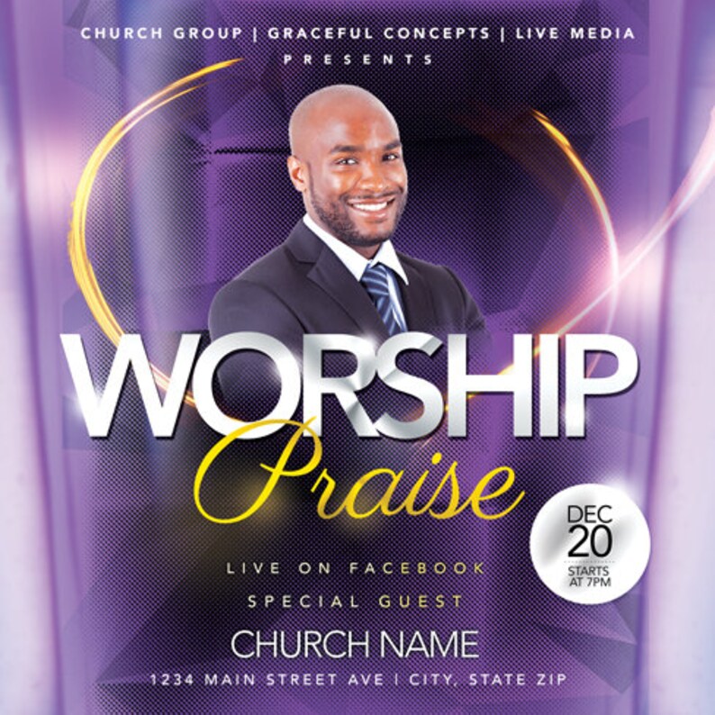 Church Flyer Worship Praise - Etsy