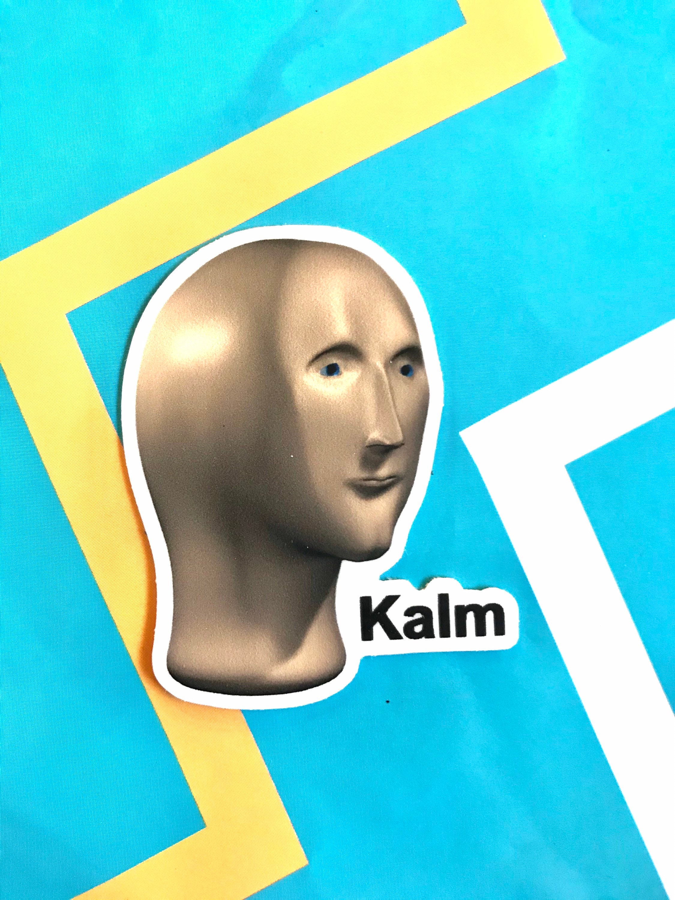 Kalm Meme Man Head Sticker - Etsy