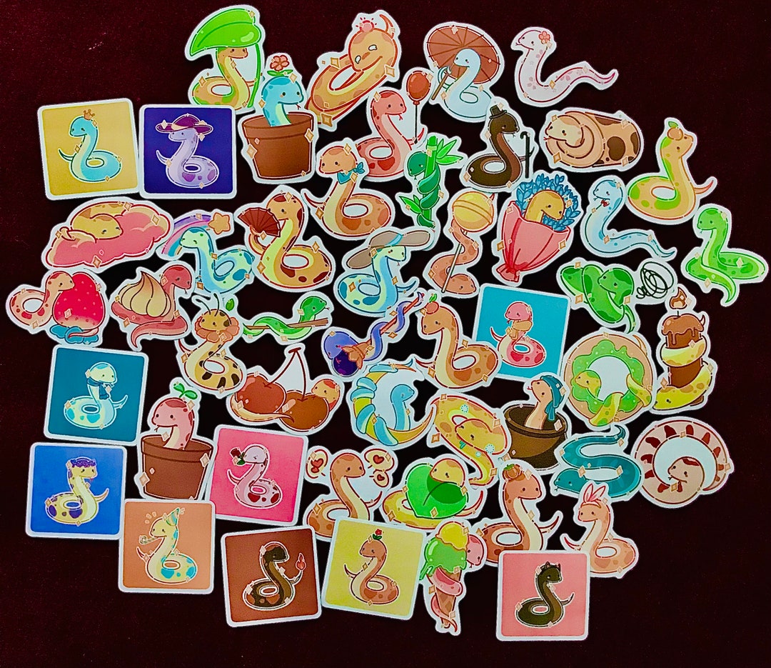 Snake/python Stickers (random 5 Pack) - Etsy