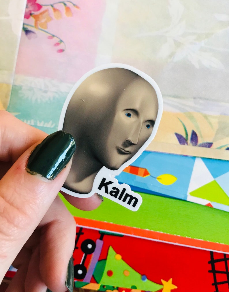 Kalm Meme Man Head Sticker - Etsy