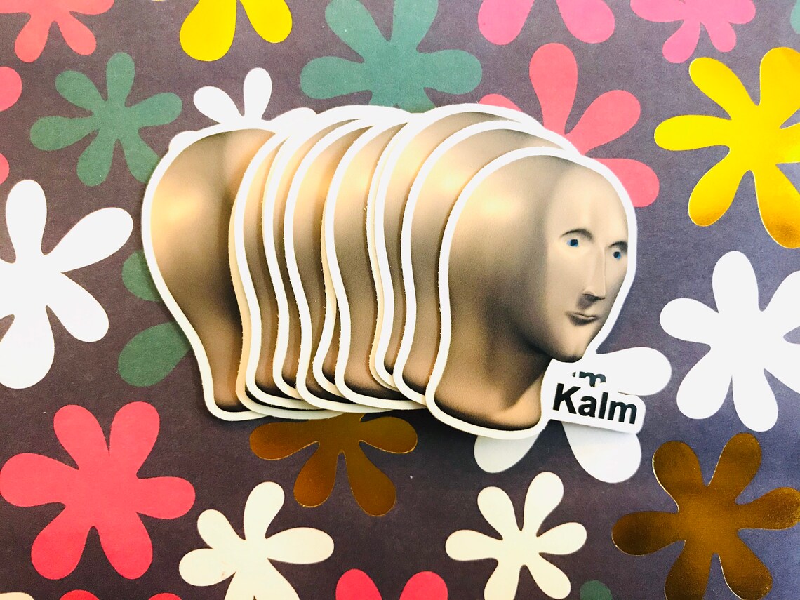 Kalm Meme Man Head Sticker - Etsy