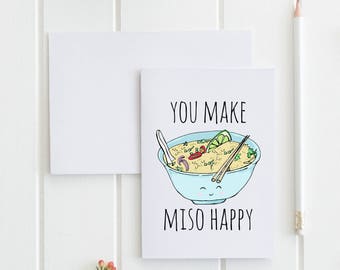 Miso Happy Food Puns Funny Printables Miso Soup Japanese