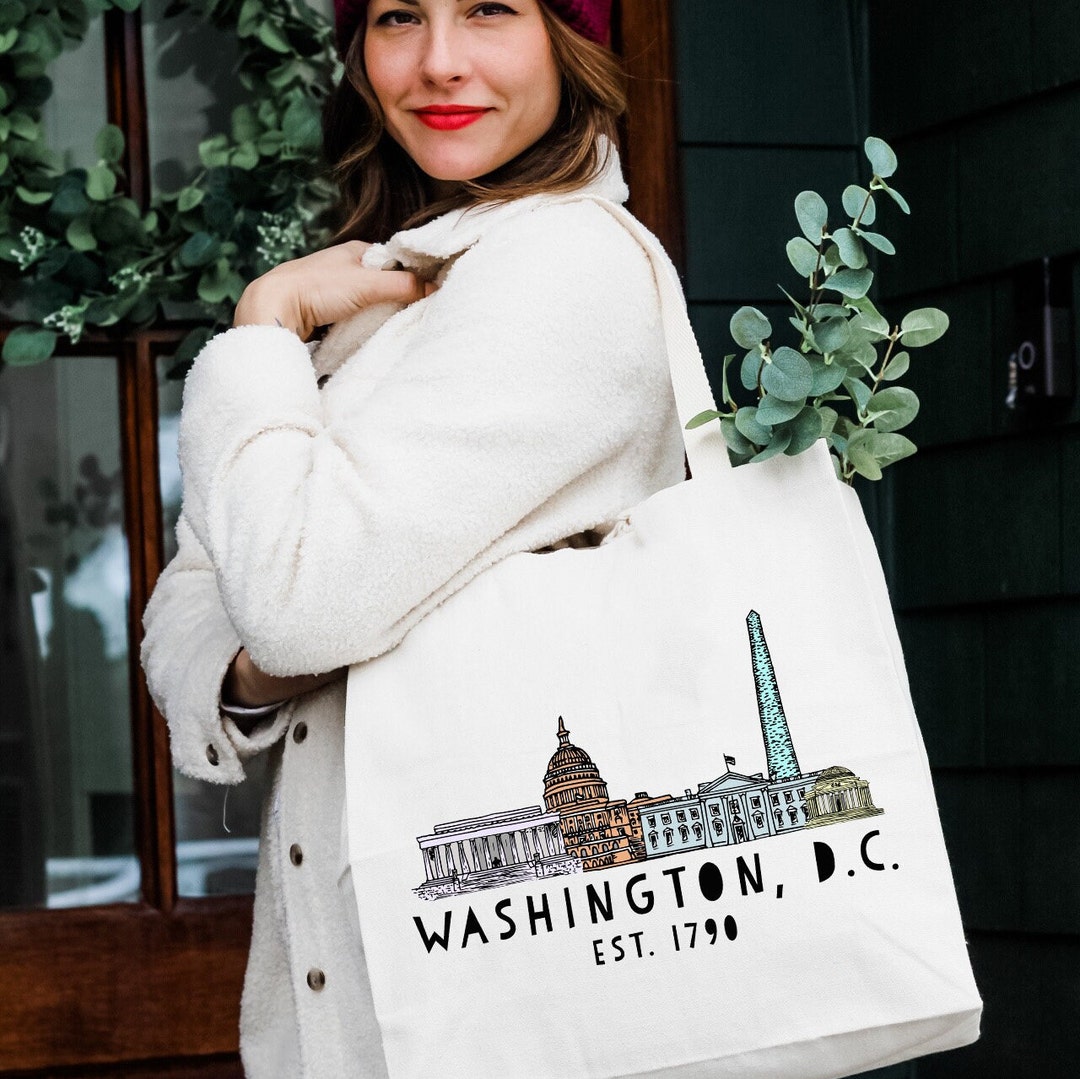 Downtown Washington DC, D.C., 100% Cotton Canvas, Natural Tote Bag ...