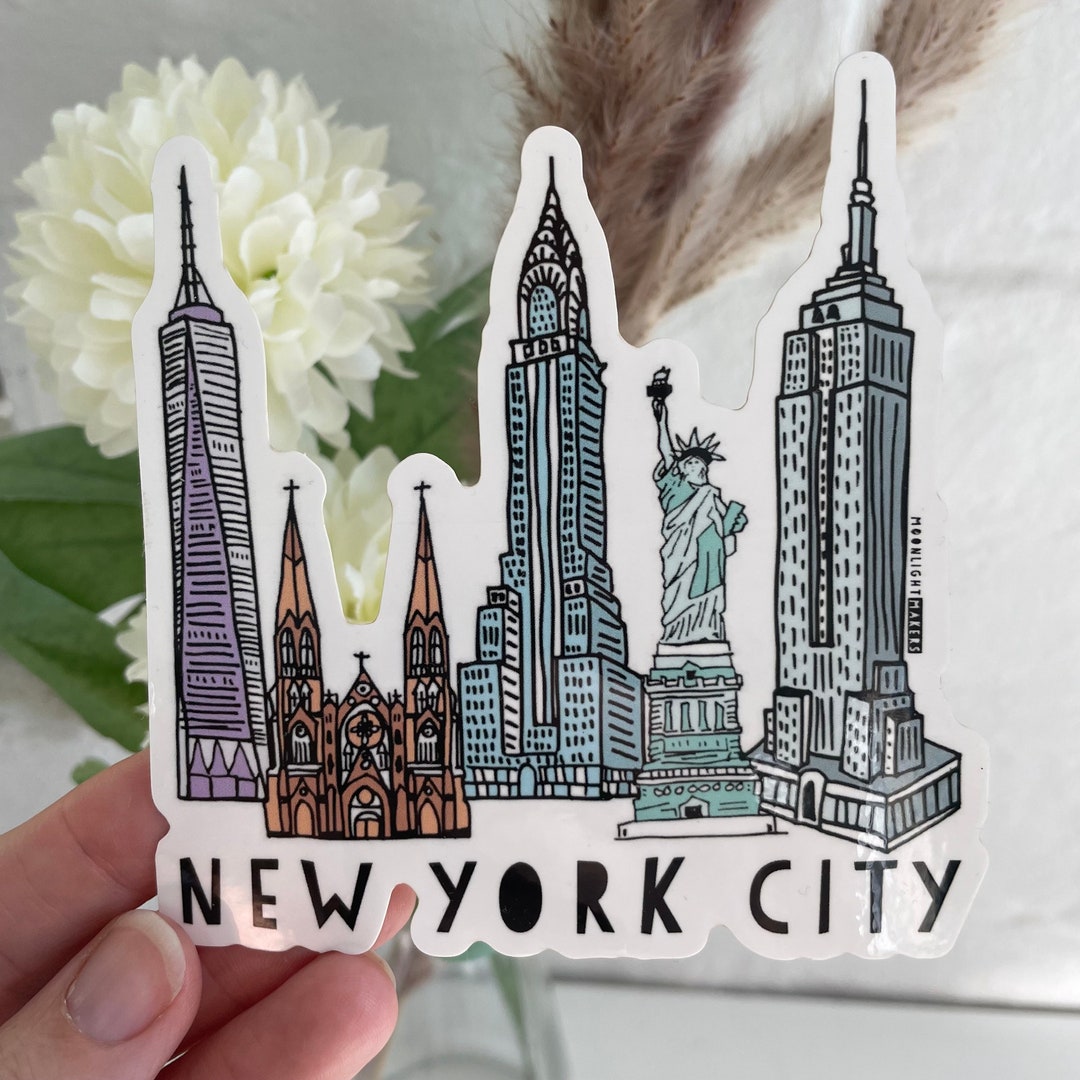 New York City, NY, Die Cut Sticker, Car Sticker, Vinyl, Bike Sticker ...