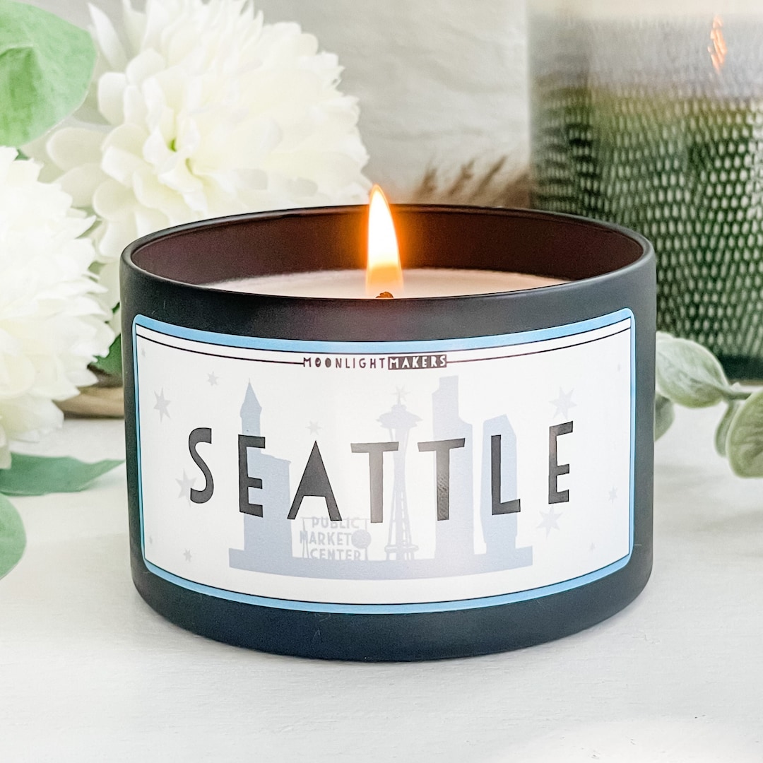 Seattle Candle, Seattle Skyline 100% Natural Soy Wax Scented Candle ...