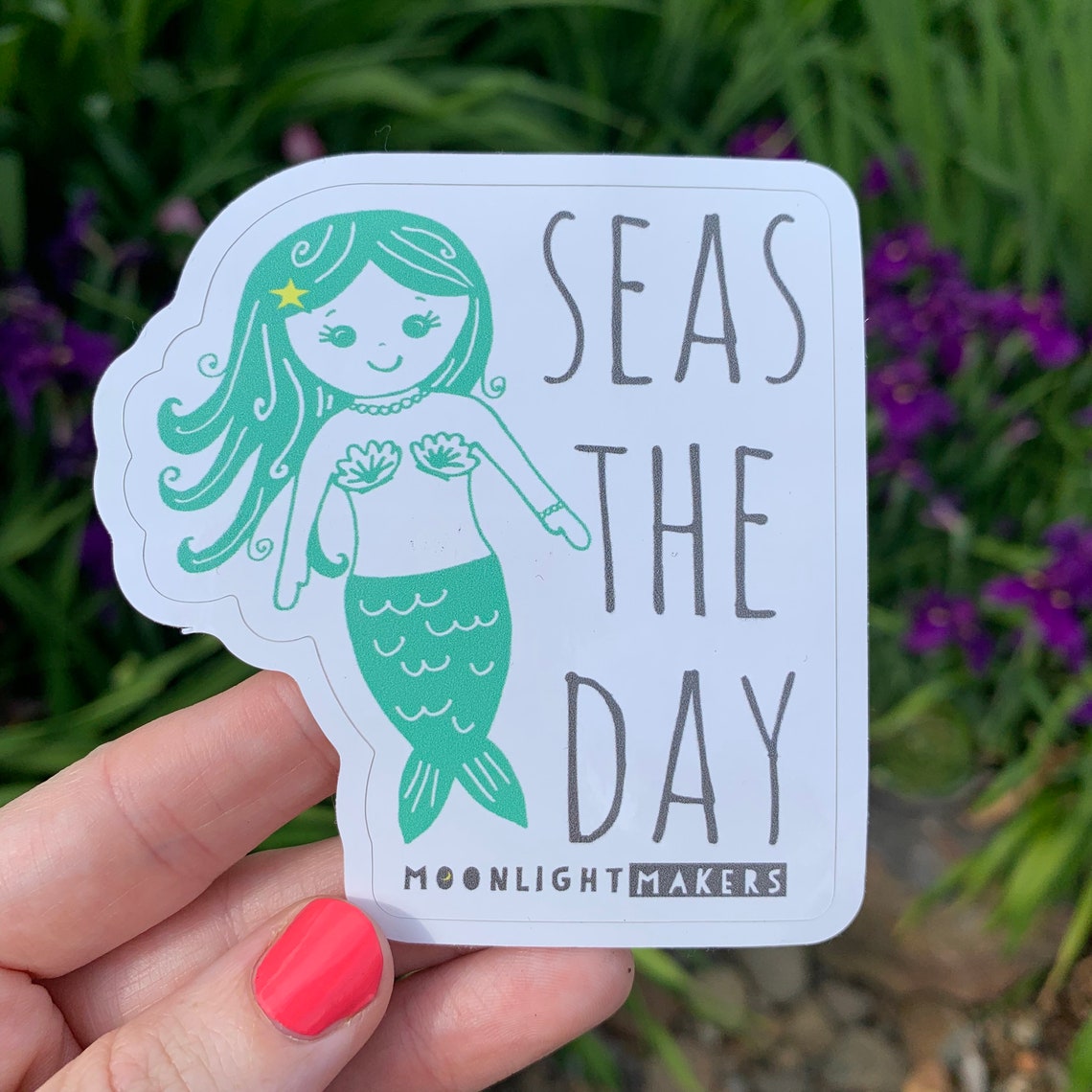 Seas the Day Mermaid Die-cut Sticker Car Sticker Vinyl | Etsy