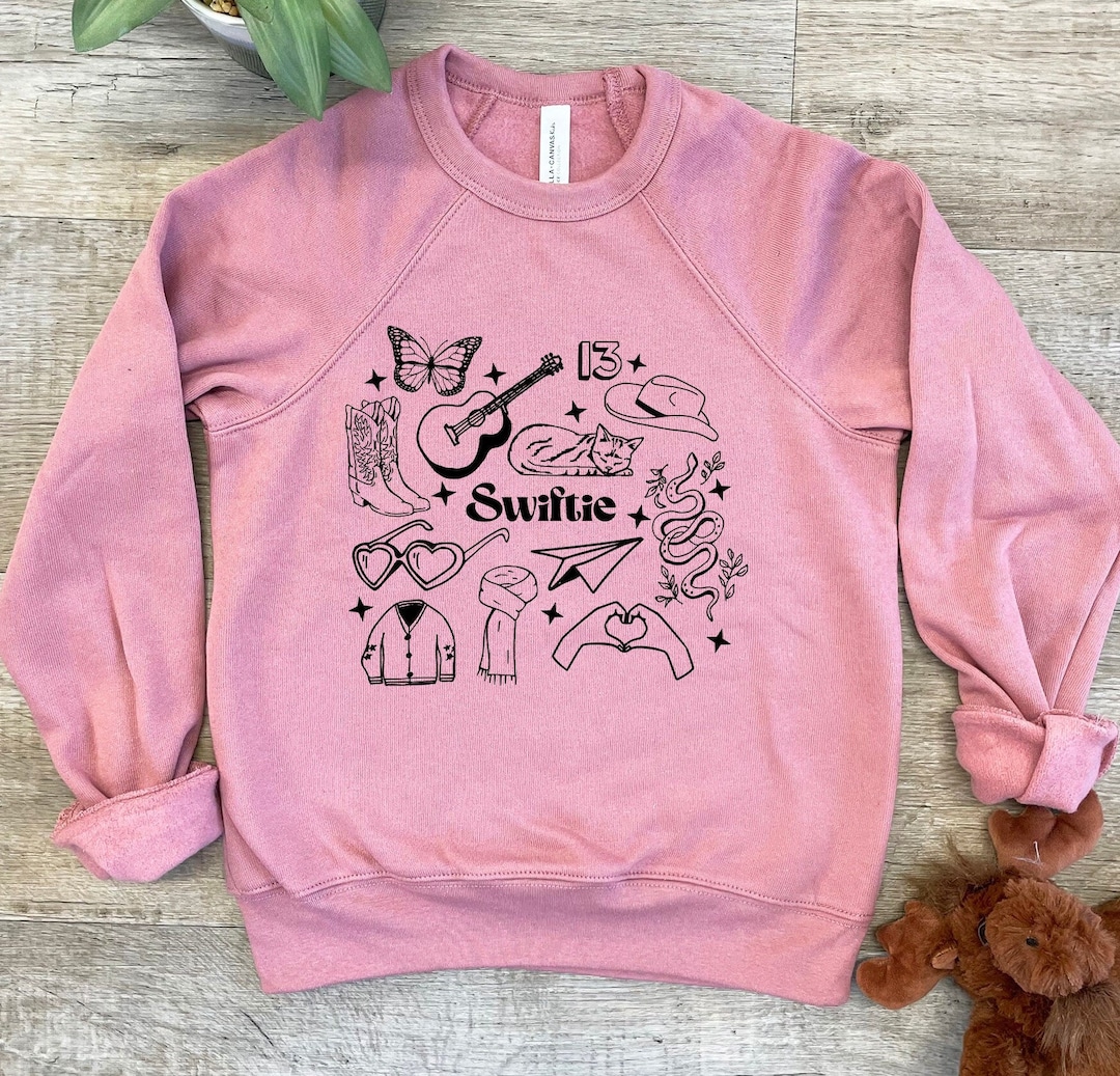 Kid's Sweatshirt, Screen Printed Sweater, Collage, Heather Gray or ...