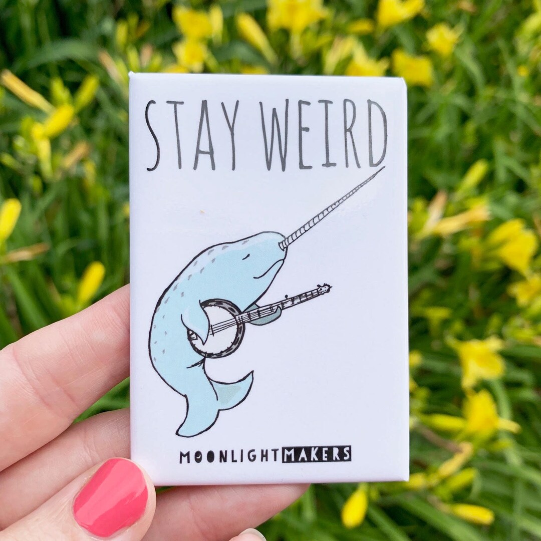 Stay Weird Banjo Playing Narwhal Fridge Magnet - Etsy