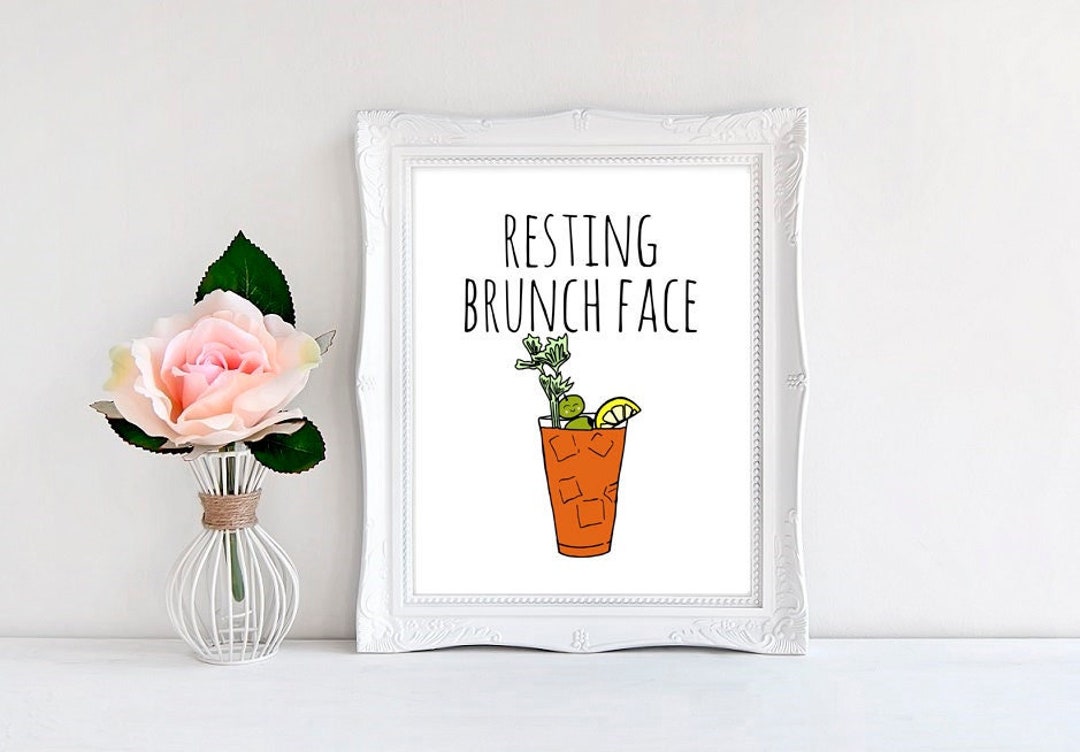 Resting Brunch Face Wall Art Print 8x10 - Etsy