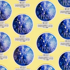 Pisces Star Sign Zodiac Sticker, Bumper Sticker, Car Sticker, Vinyl ...