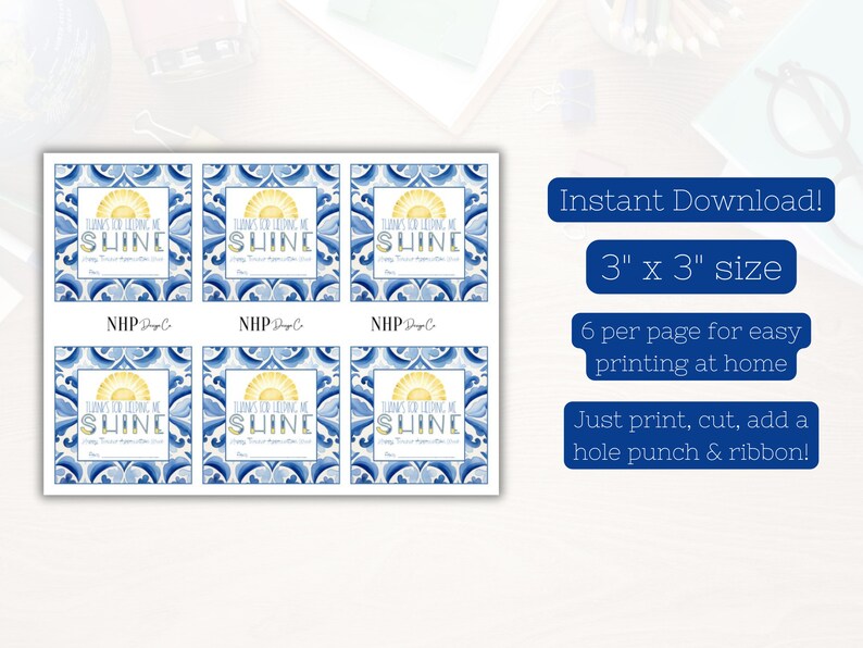 Printable Teacher Appreciation Gift Tag | Teacher Appreciation Week Tag ...