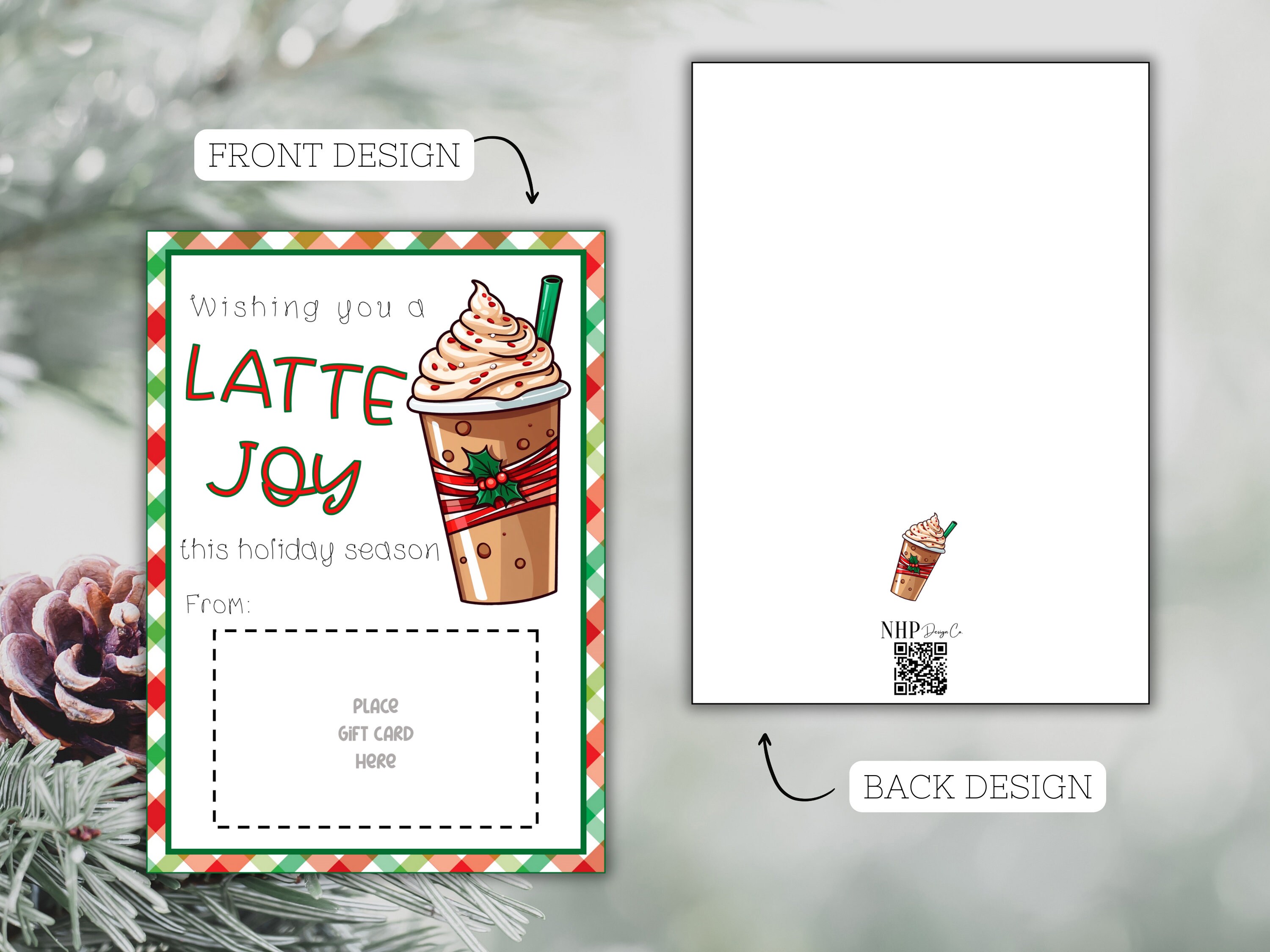 Wishing You a Latte Joy Printable Christmas Gift Card Holder - Etsy