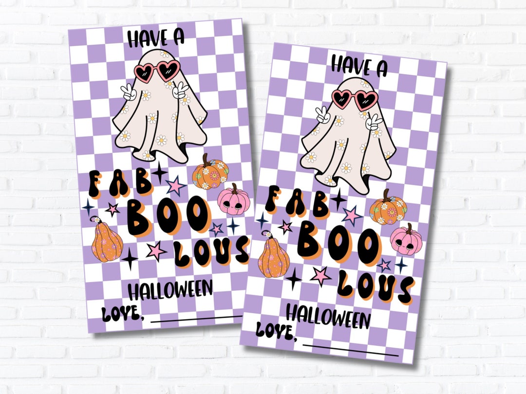 Printable Halloween Gift Tag Retro Ghost Halloween Treat Tag Halloween ...