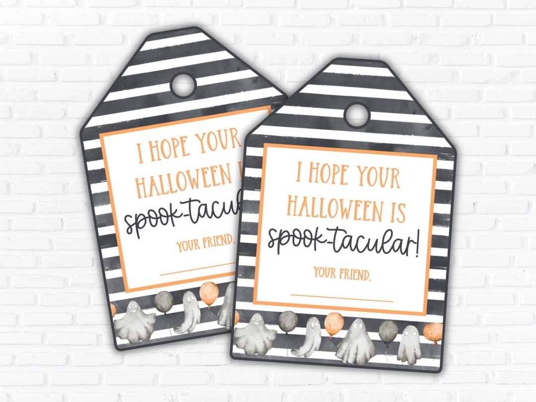 Printable Halloween Gift Tag Watercolor Halloween Treat Tag ...