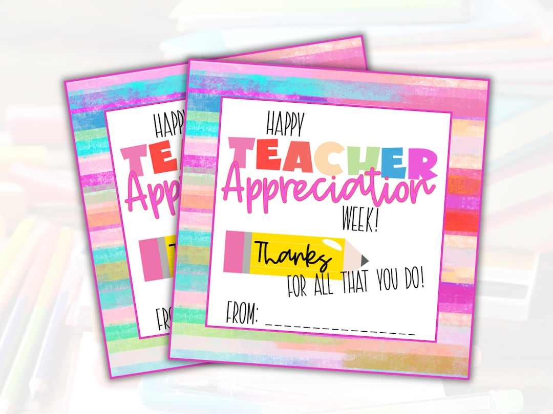 Printable Teacher Appreciation Gift Tag | Teacher Appreciation Week Tag ...