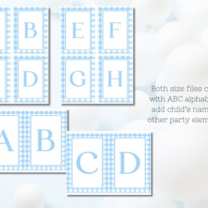 Happy Birthday Gingham Blue Banner | Classic Printable Birthday Banner ...