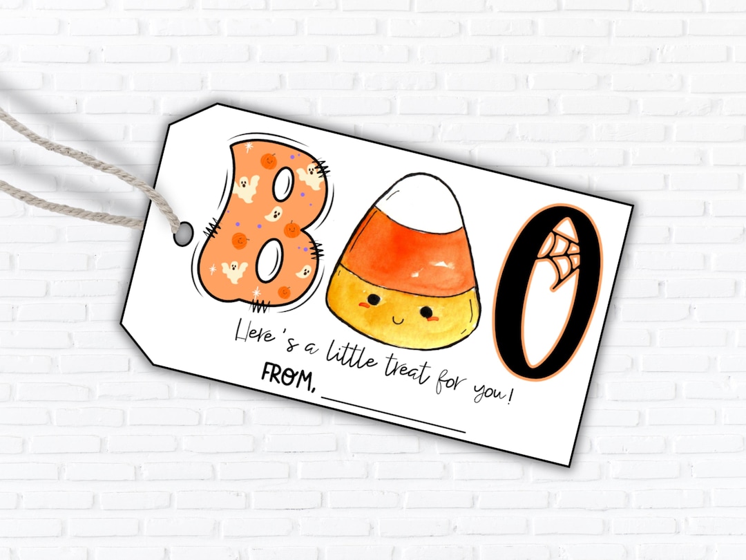 Printable Halloween Gift Tag | Boo Halloween Gift Tag | Boo Basket ...