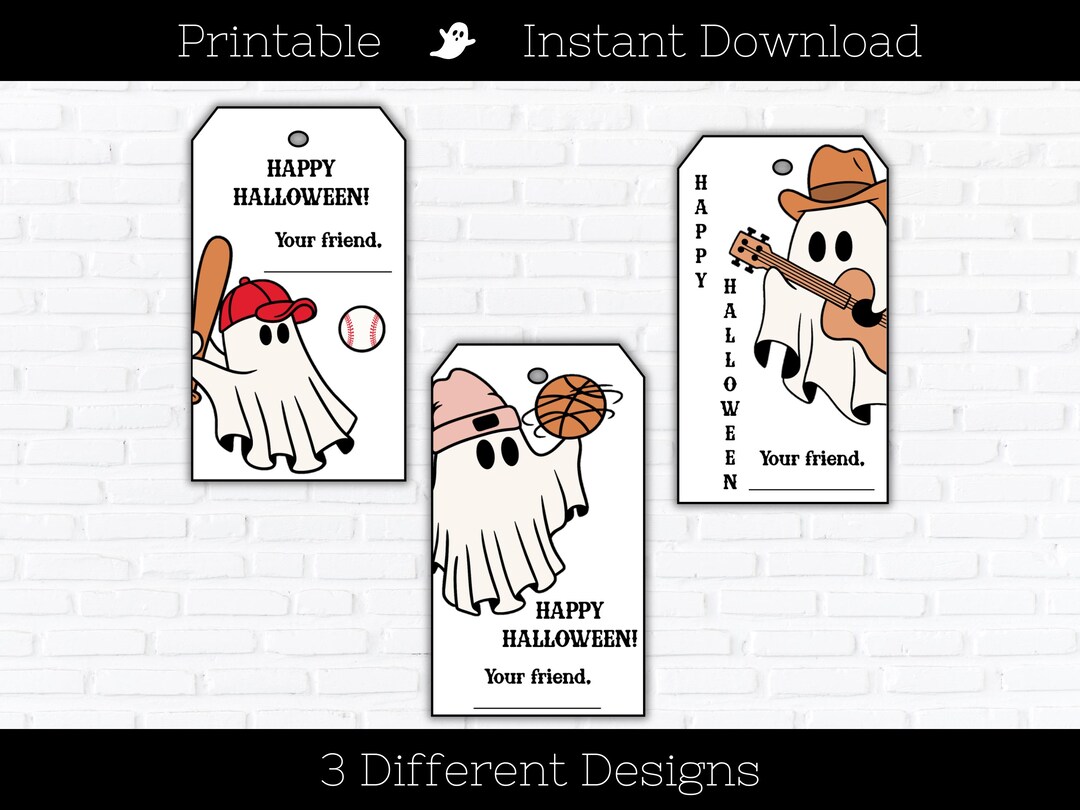 Ghost Halloween Gift Tag | Printable Favor Tags (instant Download) - Etsy