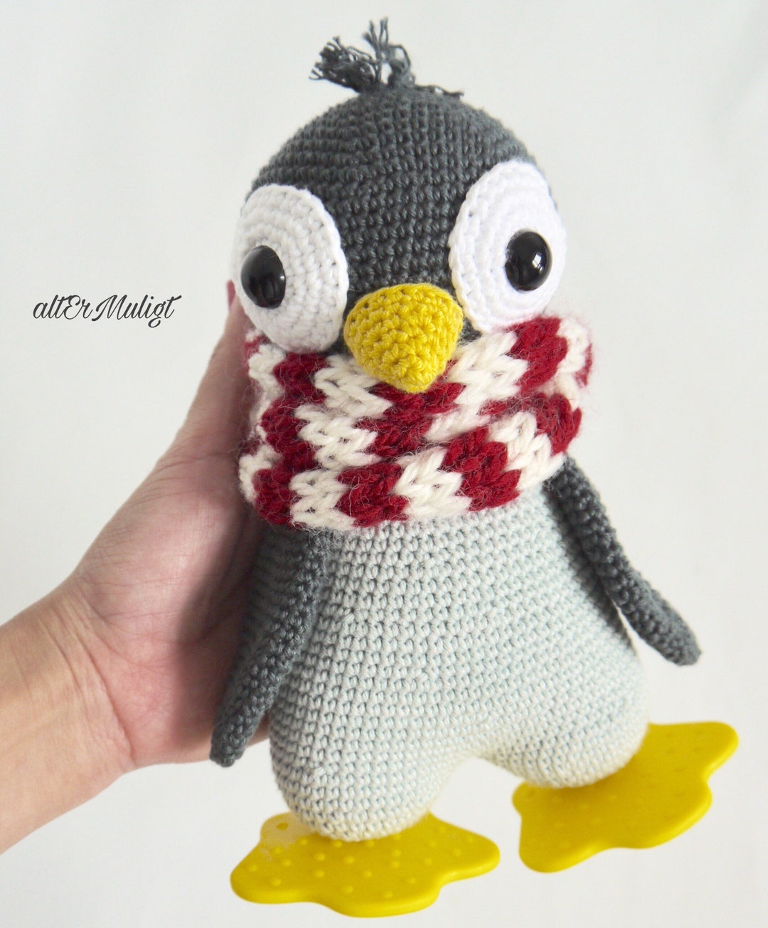 PDF Pattern - Altermuligt's Crochet Penguin With Textured Teether Feet ...