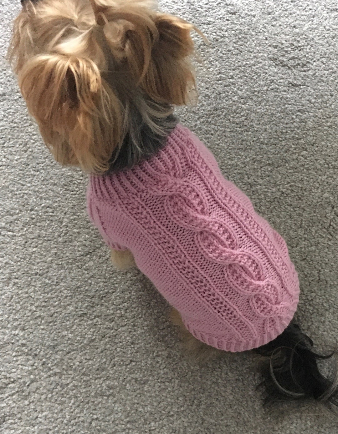 Knitting Pattern- Pink, Knit Dog Sweater Pattern, Top-down, Dog Sweater ...