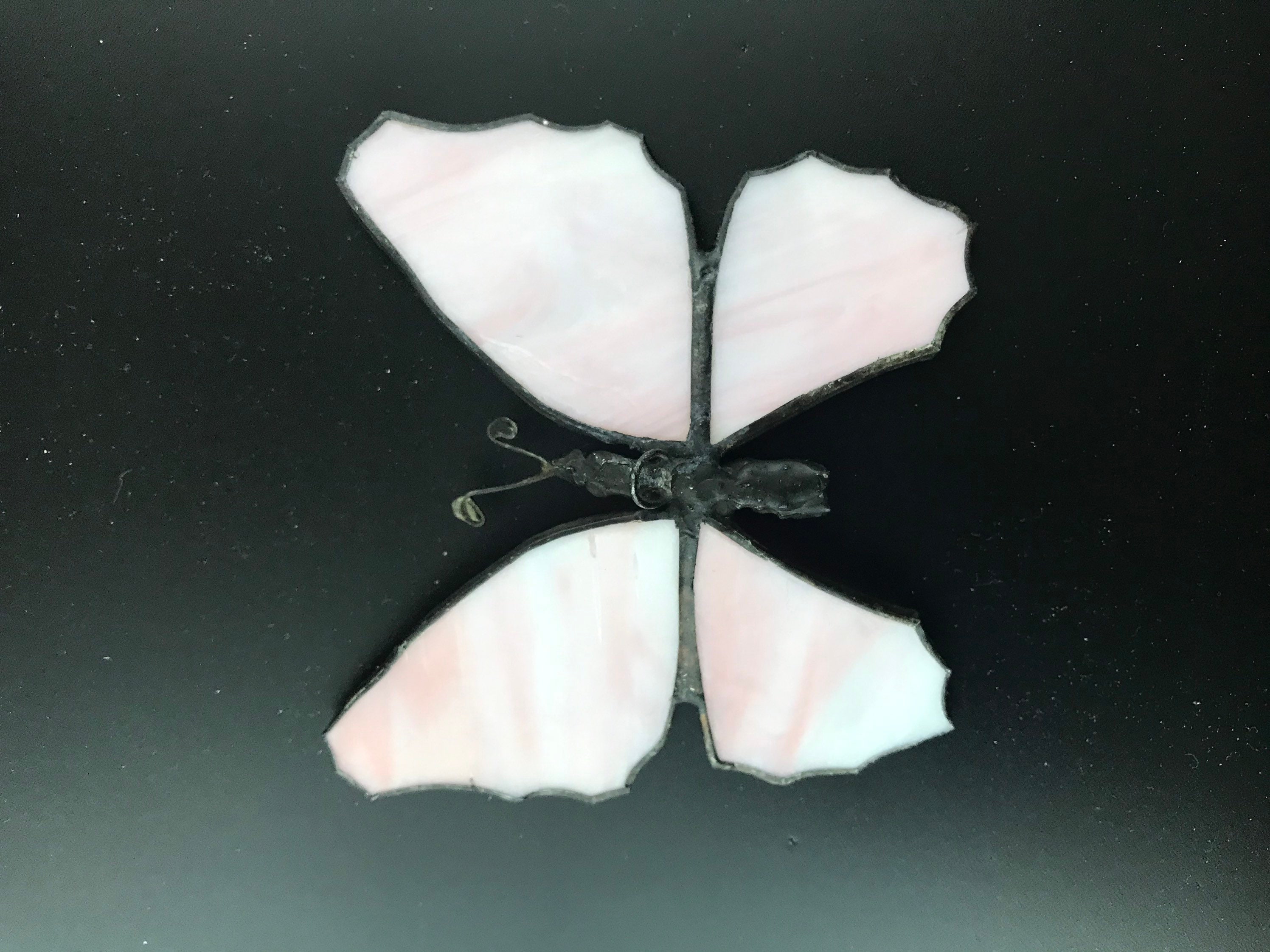 Stained Glass Pink Butterfly Glass Art Butterfly Garden | Etsy