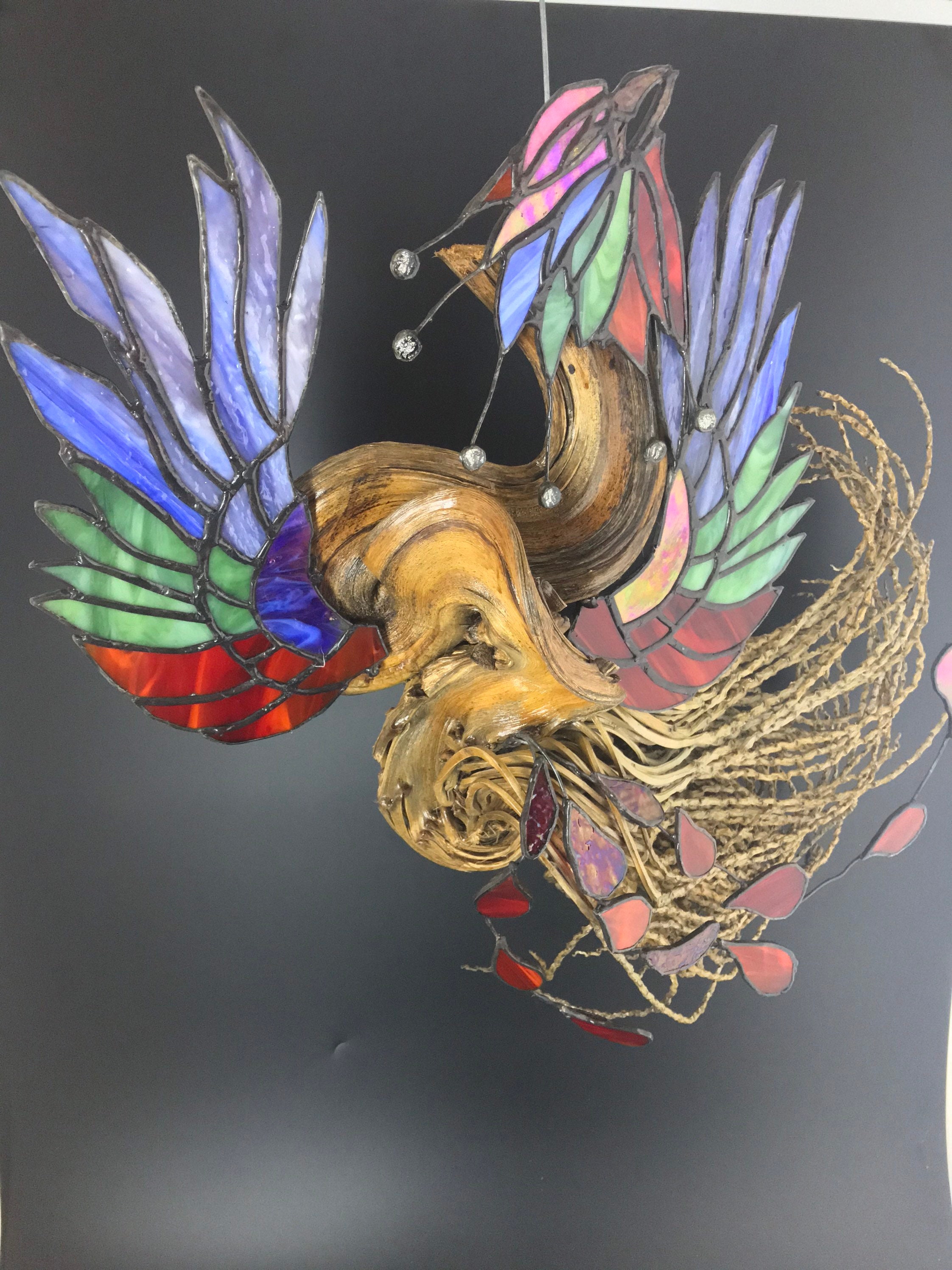 Glass Phoenix Wall Art Stained Glass Phoenix Palm Tree Art - Etsy Denmark