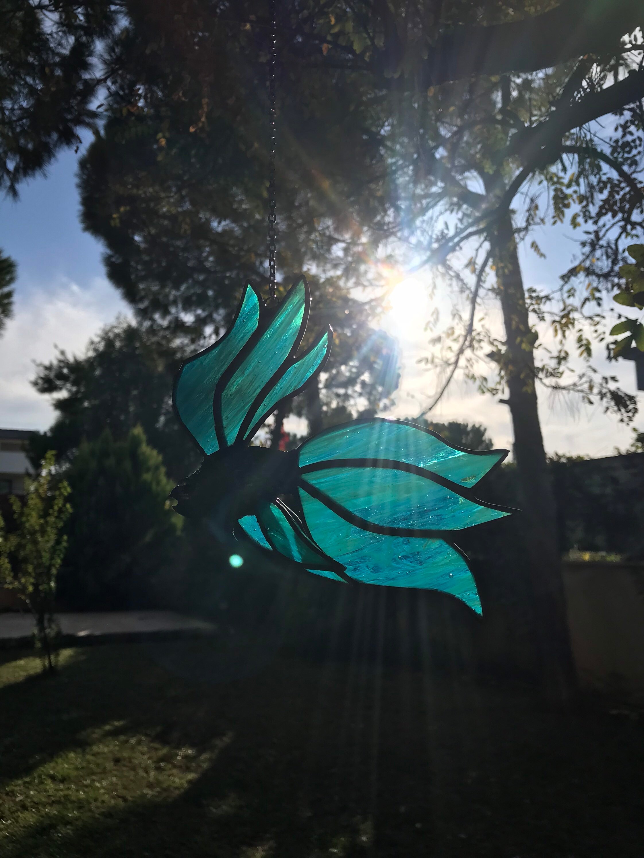 Glass Fish Ornament Fish Window Decor Blue Fish Wall Hanger - Etsy