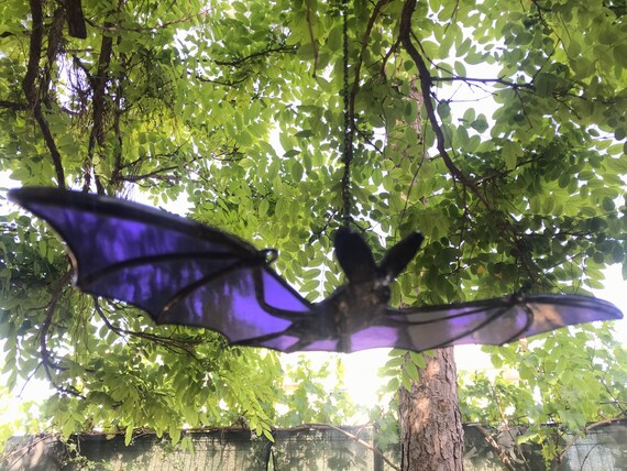 Stained Glass Bat Suncatcher Bat Geeky Home Decoration - Etsy