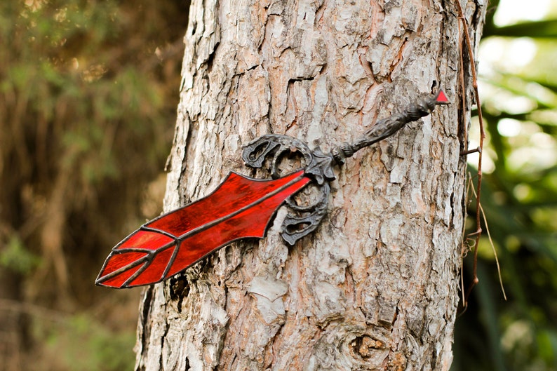 Red Glass Dagger Fantasy Glass Art Dagger Gothic Wicca - Etsy