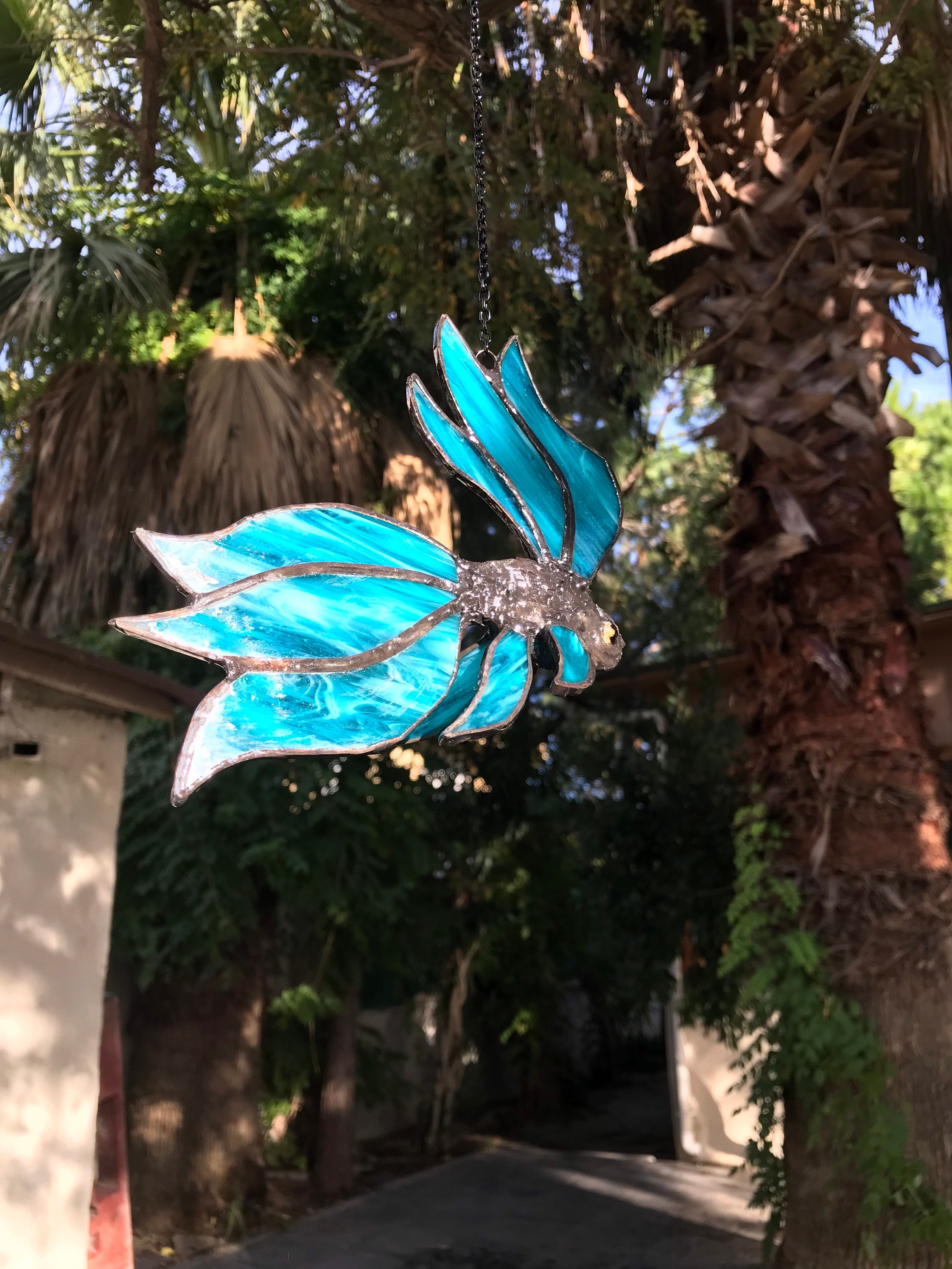 Glass Fish Ornament Fish Window Decor Blue Fish Wall Hanger - Etsy