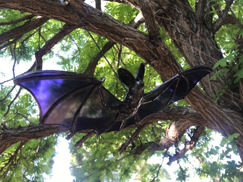 Stained Glass Bat Suncatcher Bat Geeky Home Decoration - Etsy