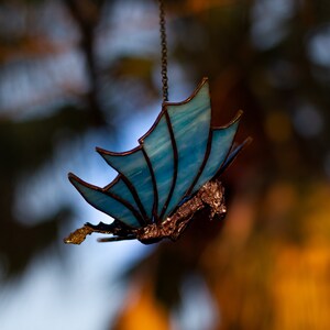 Blue Glass Dragon, Stained Glass Dragon, Halloween Geeky Home ...