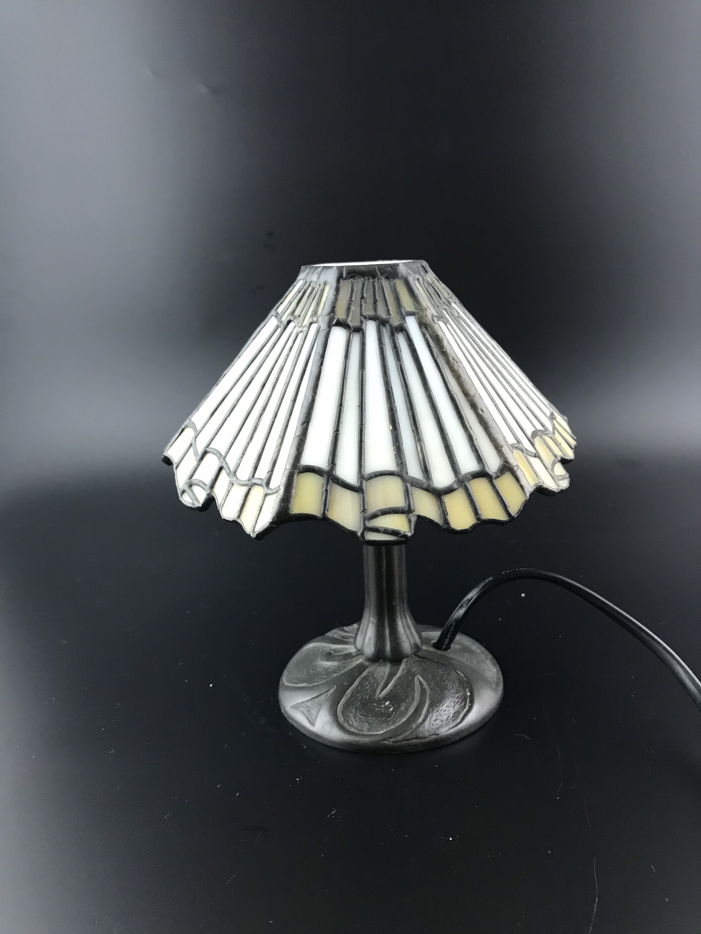 Tiny Glass Lamp, Stained Glass Lamp, Green Small Lamp, Glass Home Decor ...