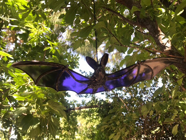 Stained Glass Bat Suncatcher Bat Geeky Home Decoration - Etsy