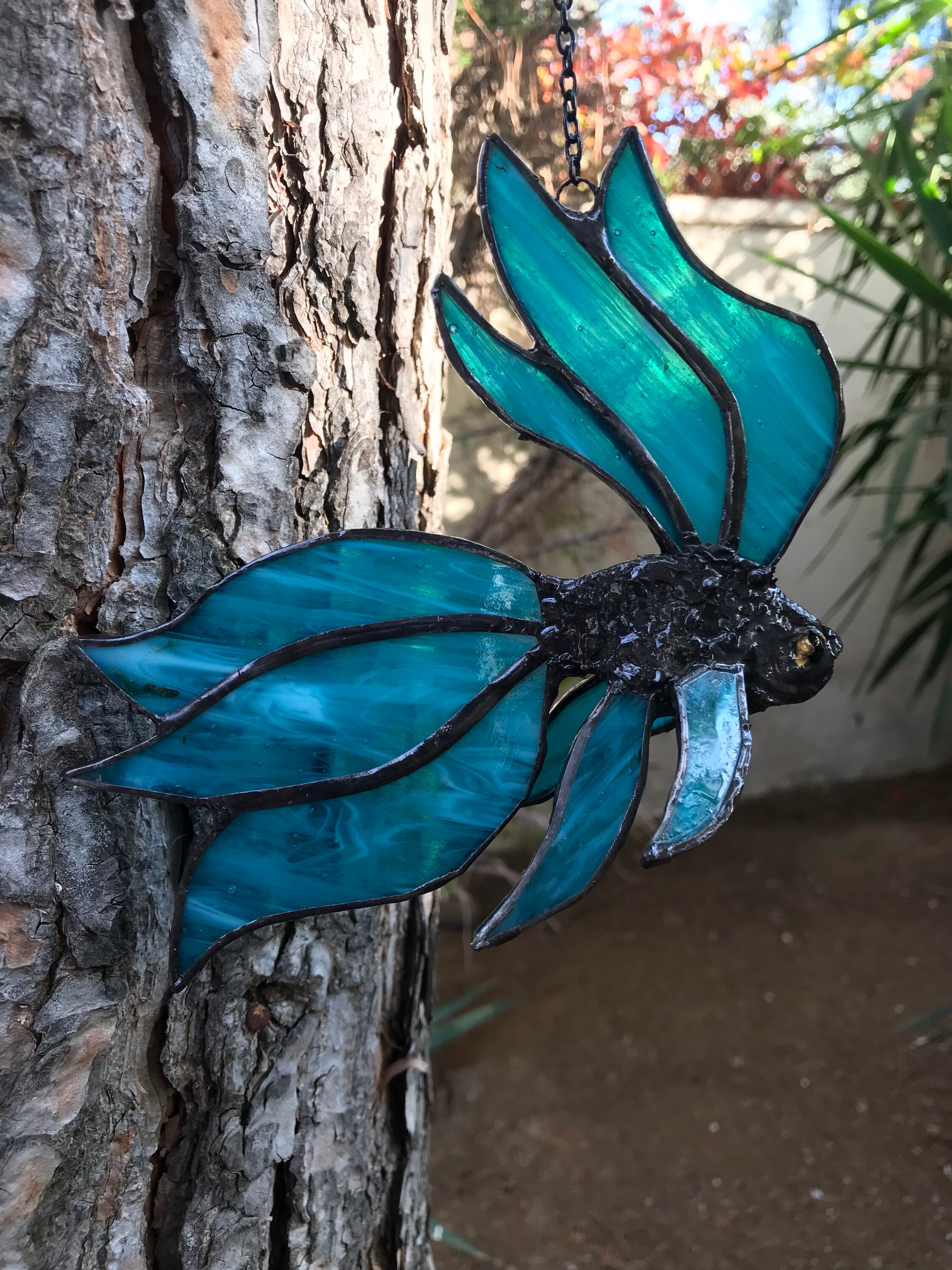 Glass Fish Ornament Fish Window Decor Blue Fish Wall Hanger - Etsy