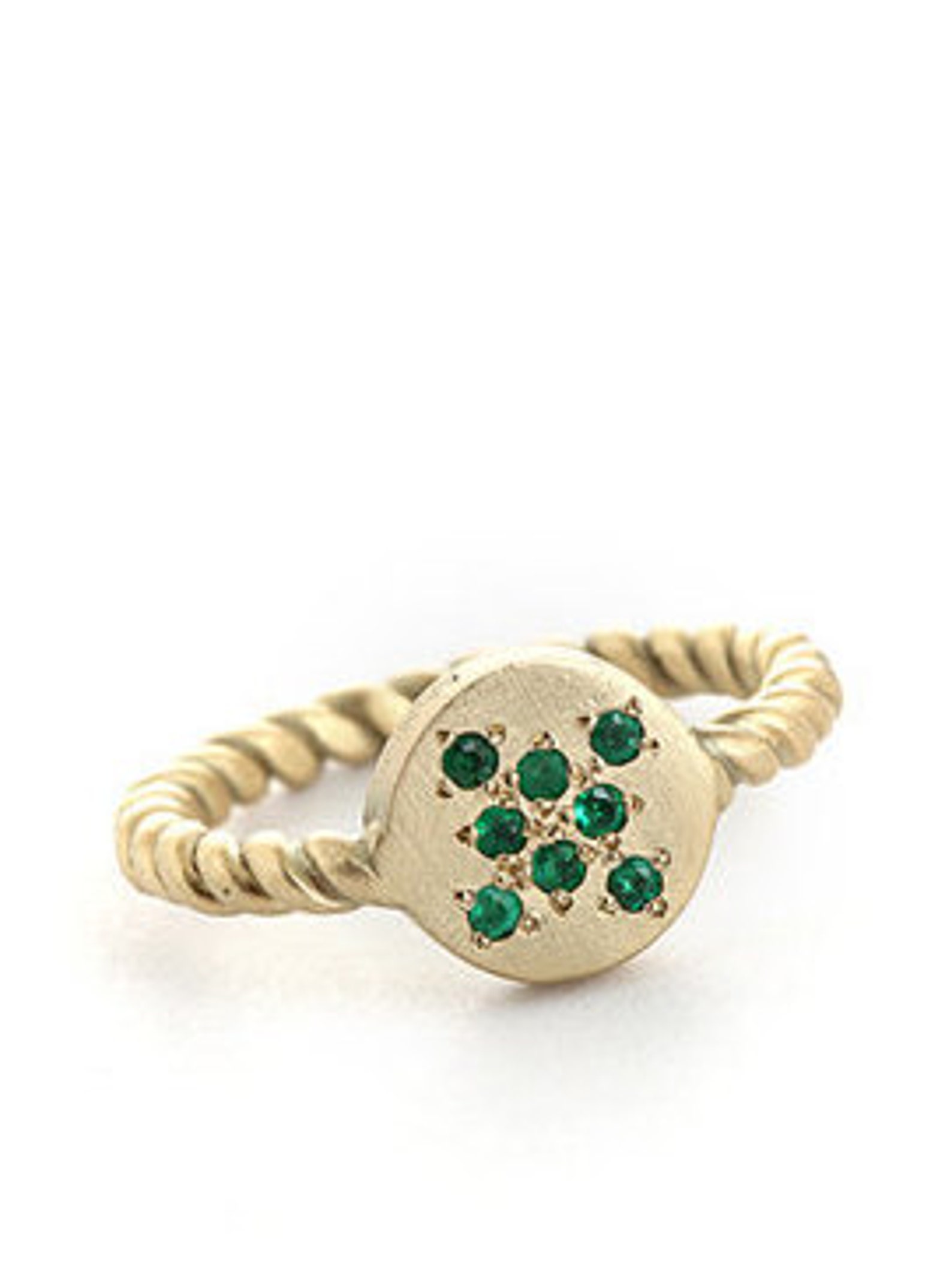 Emerald Gold Ring With 8 Emeralds in 14K Yellow Gold - Etsy
