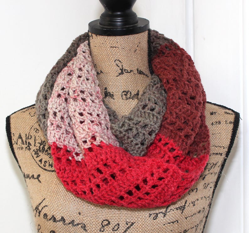 Handmade Crochet Scarf, Caron Cakes Yarn in Red Velvet, L 70", W 12" - Etsy