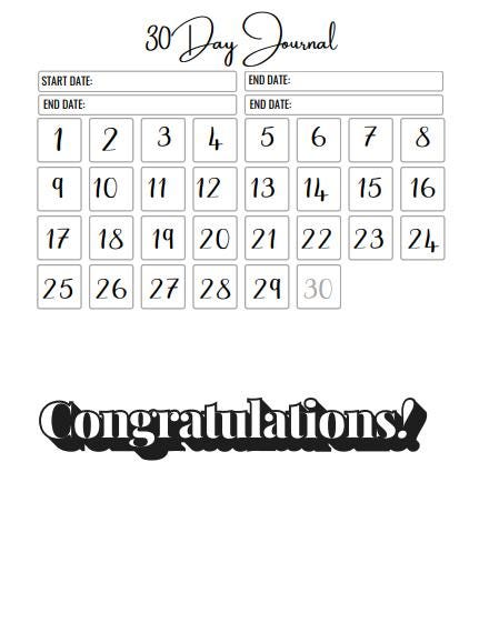 30-day Fitness Tracker | Printable Workout Log | Digital Wellness ...