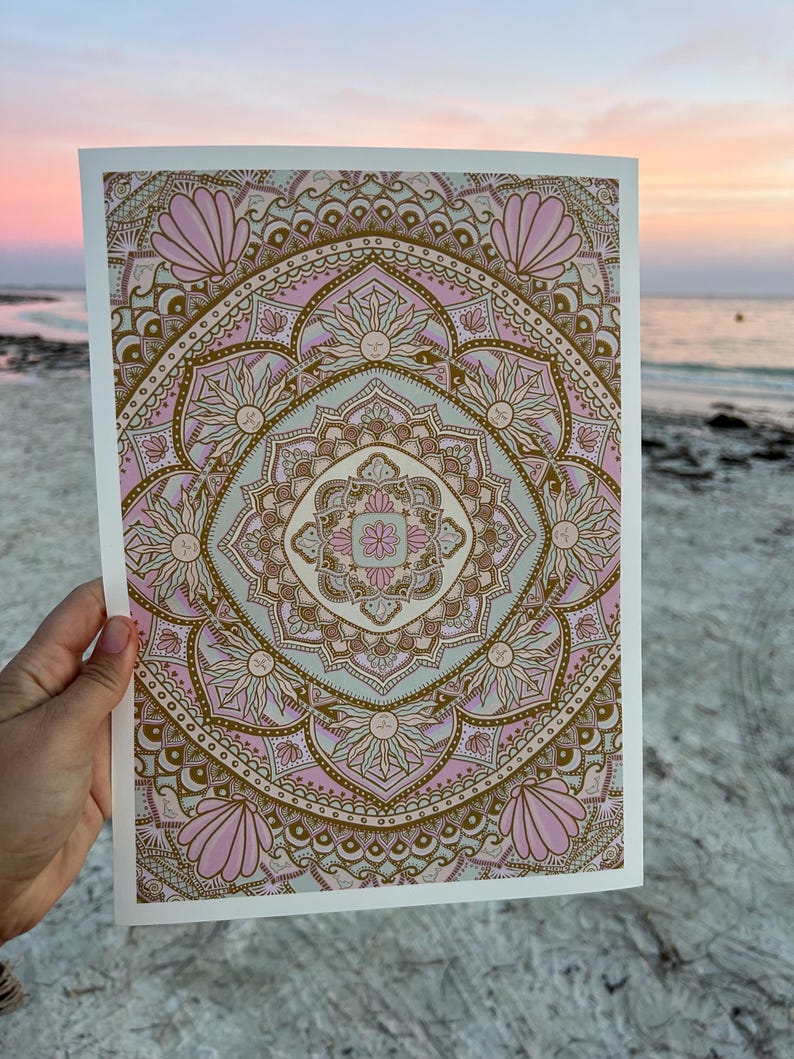 Lunar Tides | Celestial Moon Phase Print | Coastal Ocean Mermaid Giclée ...