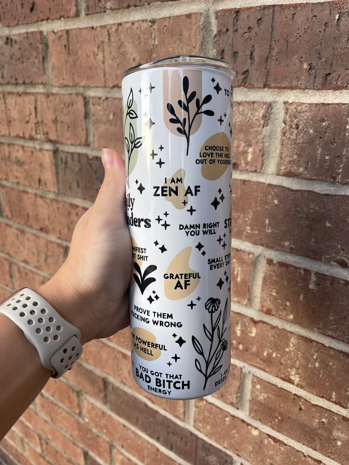 Daily Reminders Glass Tumbler – Affirmation Iced Coffee Cup ...