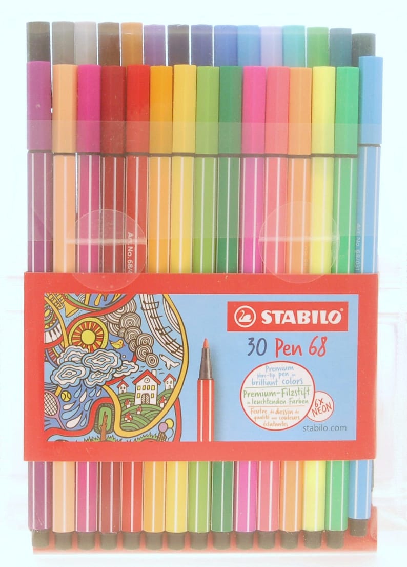 Stabilo 30 Pen 68 Fibre-tip Pens 1 Mm Brilliant Colors 6x Neon 6830-1 ...