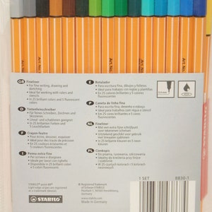 Stabilo 30 Point 88 Fineliner Pens 0.4 Mm 5x Neon 8830-1 Made in ...