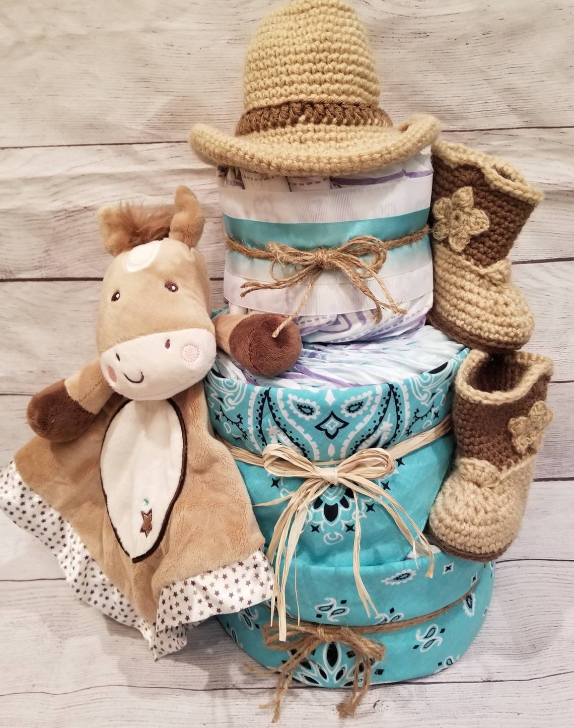 Cowboy Diaper Cake Western Diaper Cake Horse Diaper Cake | Etsy