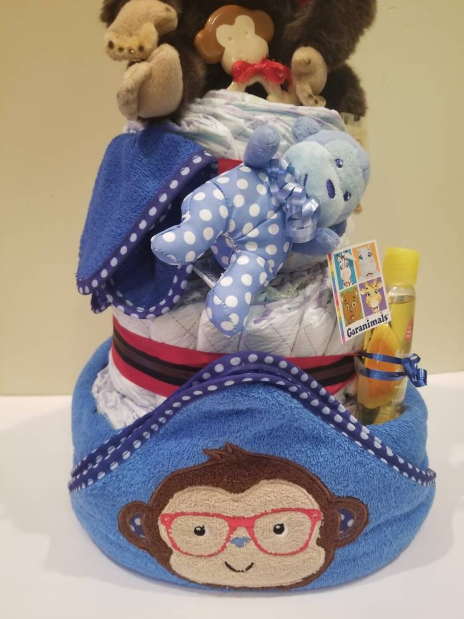 Pastel de pañal de mono mono de pastel de pañales bebé con | Etsy