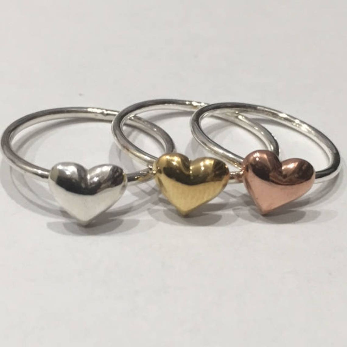 Puff Heart Ring Gold Heart - Etsy Israel