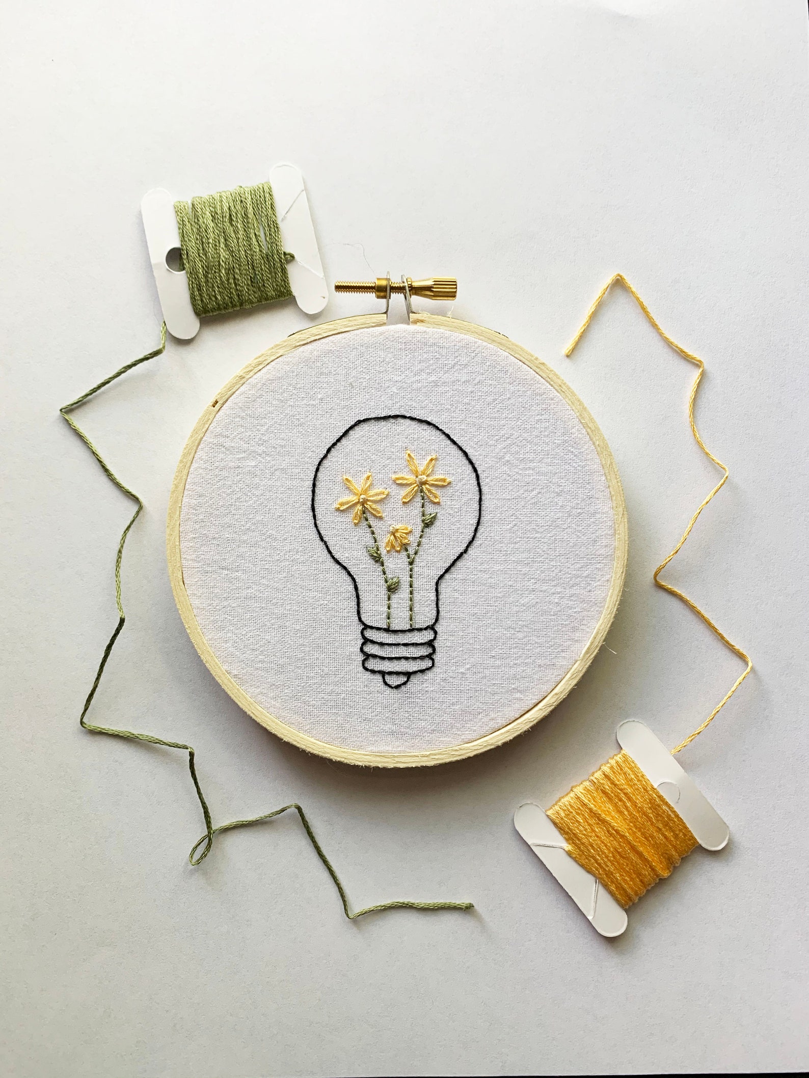 EMBROIDERY PATTERN Floral Lightbulb - Etsy